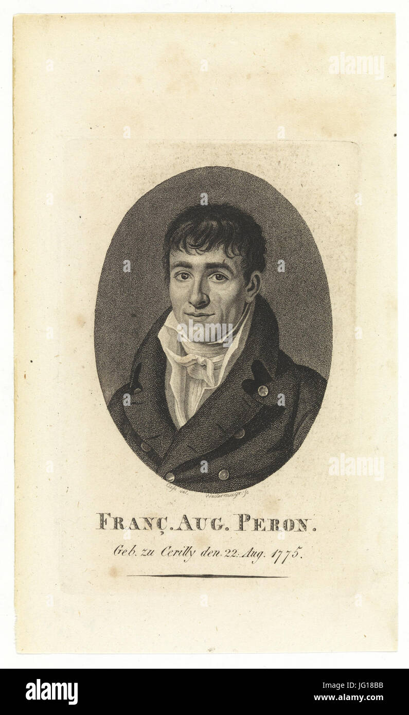 François Péron - frontispiece from German translation Stock Photo - Alamy