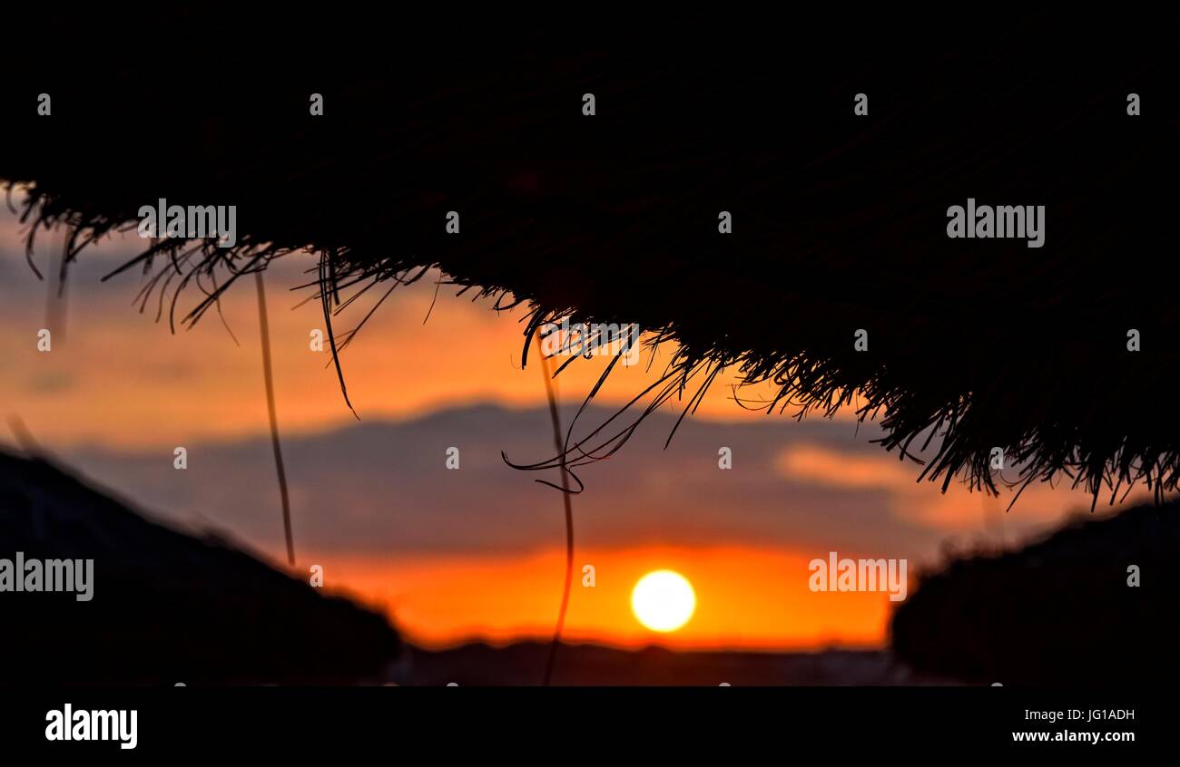 Sun Brolly Sunset Stock Photo - Alamy