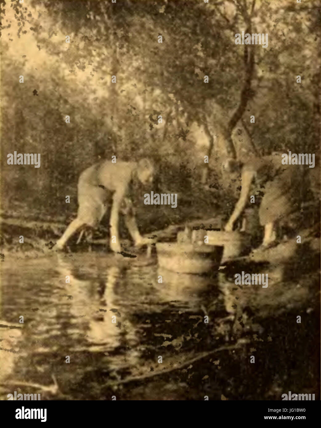 Friedrichsgrätz Wäsche am Bach Stock Photo - Alamy