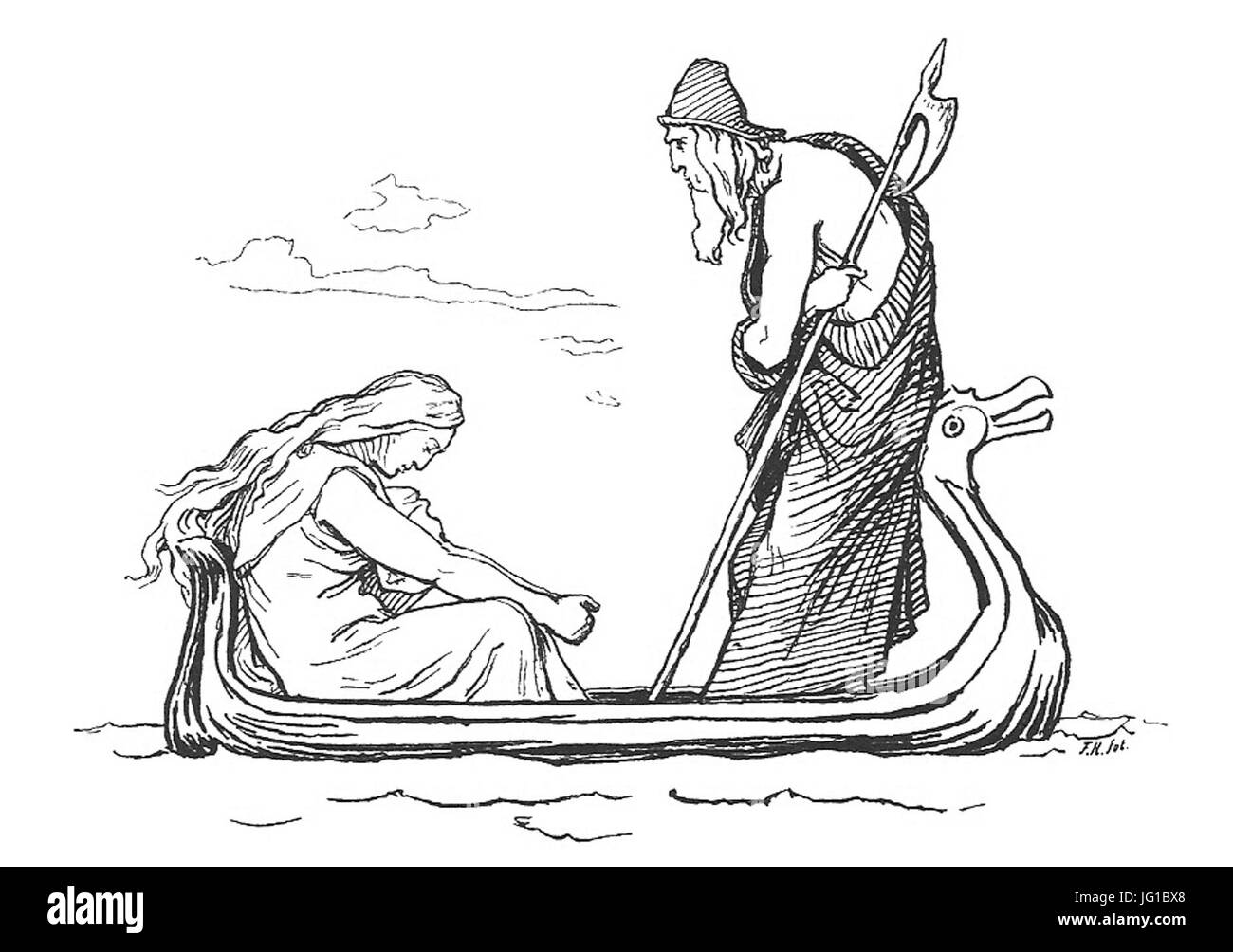 Frigg and Odin by Frølich Stock Photo - Alamy