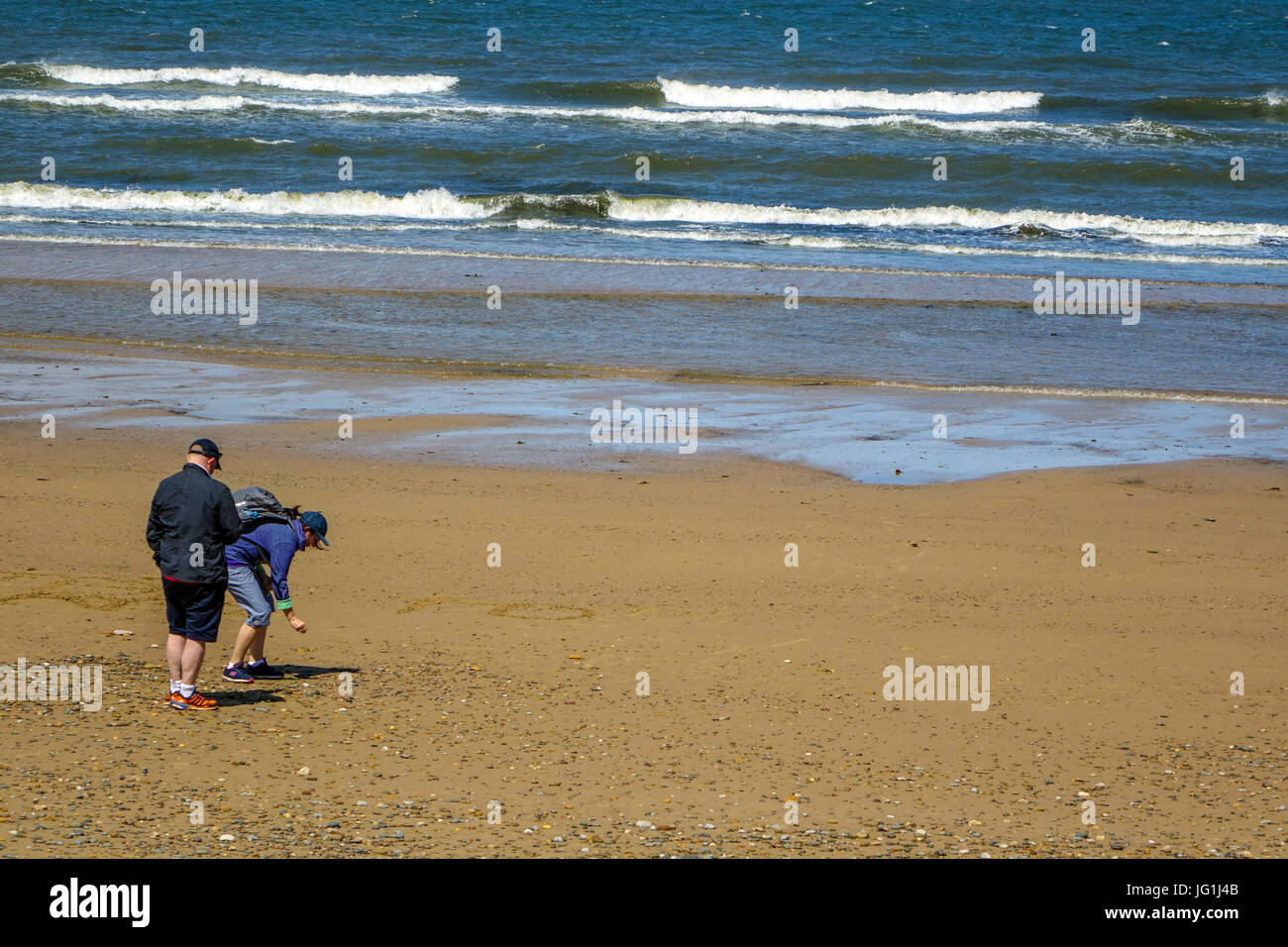 Typical English summer seaside holiday, Saltburn by the Sea, North ...