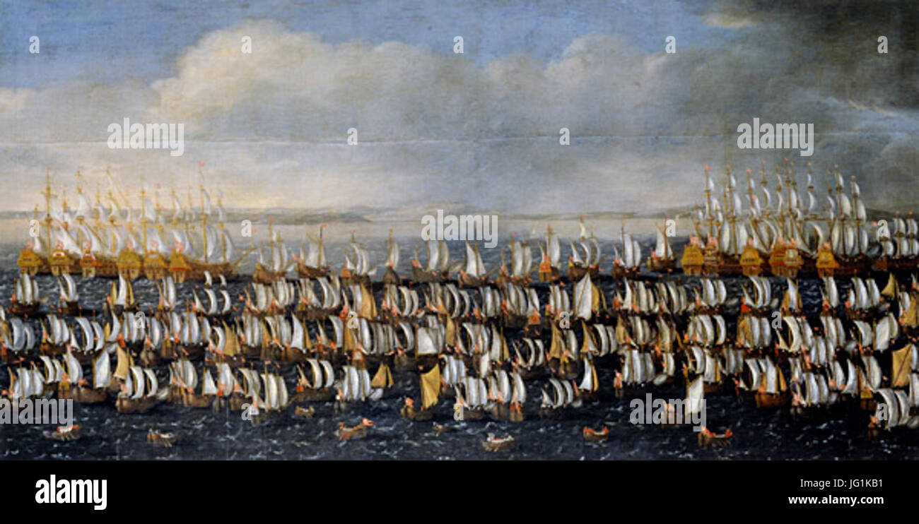 Danish invasion fleet-Claus Møinichen Stock Photo - Alamy