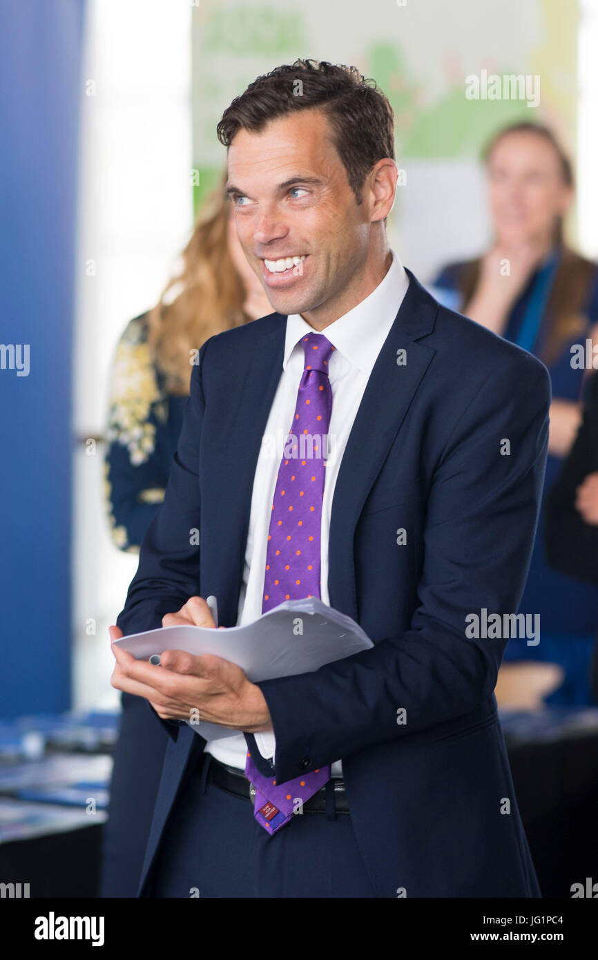 Ken Skates Labour AM speaks at the Senedd, Cardiff Bay, Wales, UK Stock ...