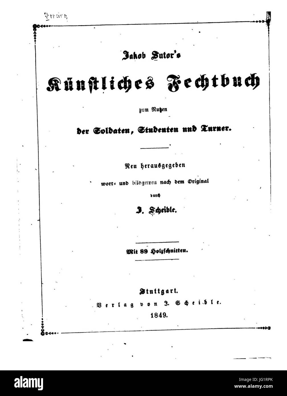 De Künstliches Fechtbuch by Scheible is a historical German fencing ...