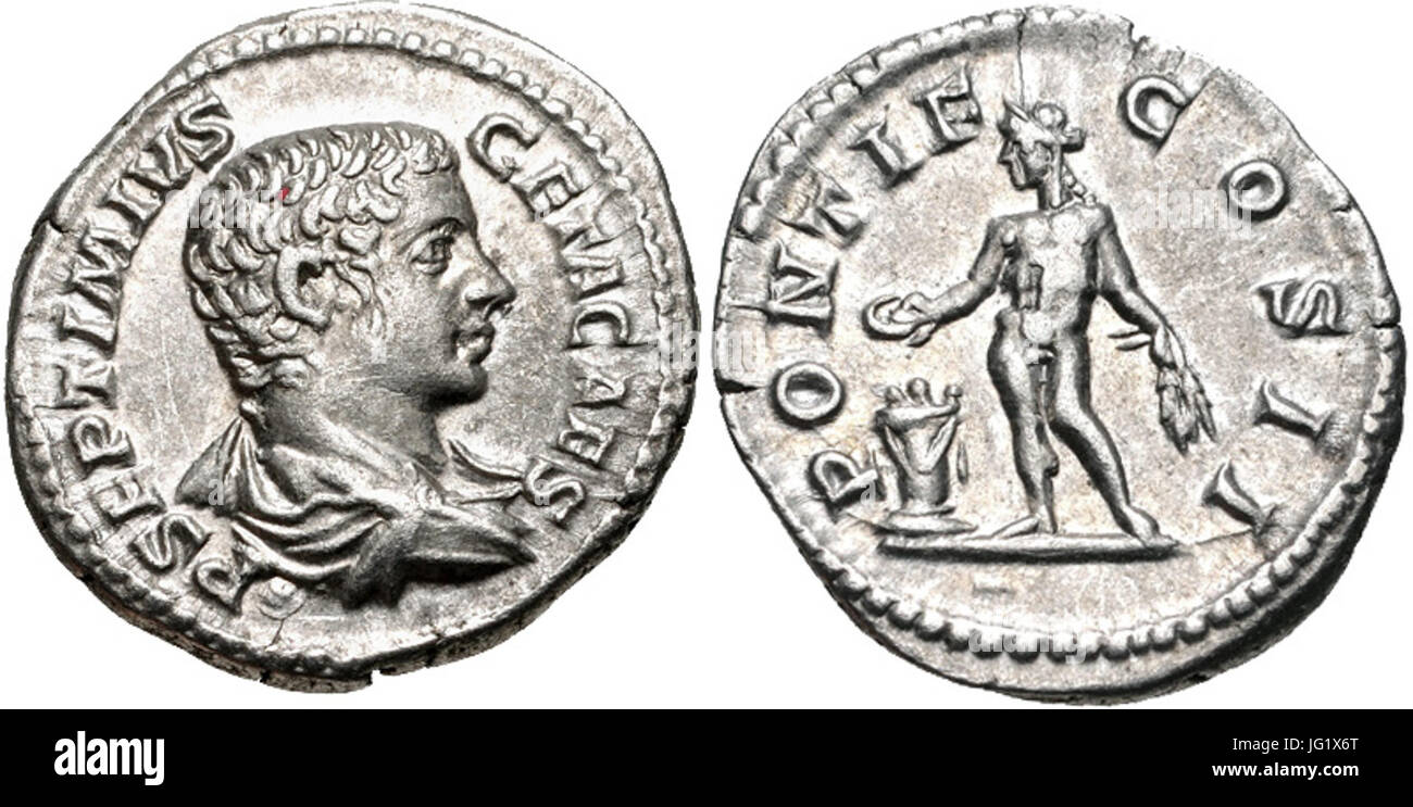 Denarius of Geta AD 208 Stock Photo - Alamy