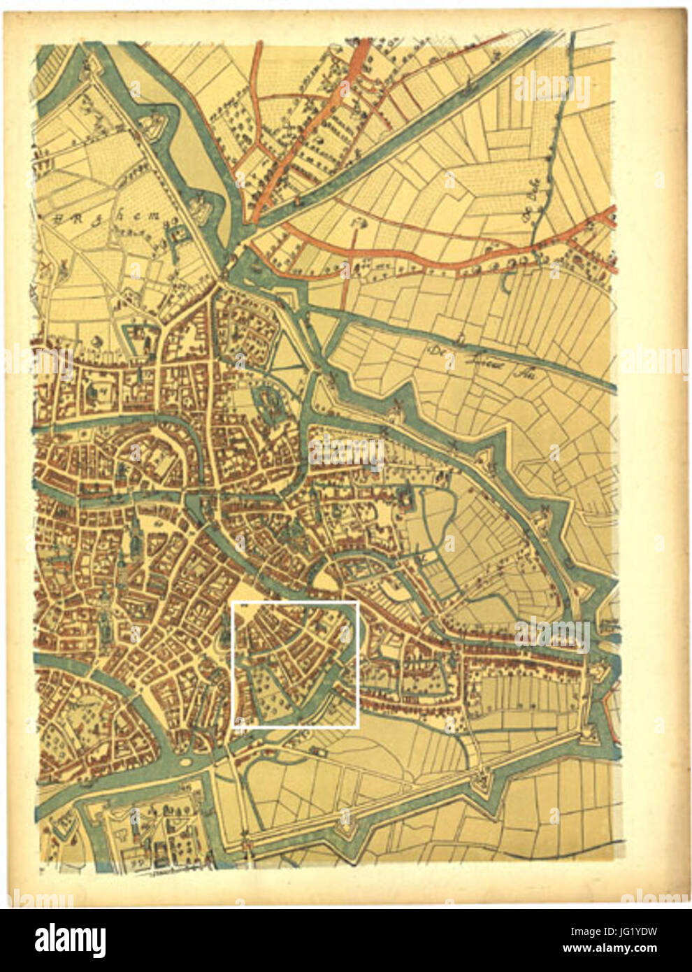 Detail Stadsplan Gent Hoorenbaut - 1619 Stock Photo - Alamy