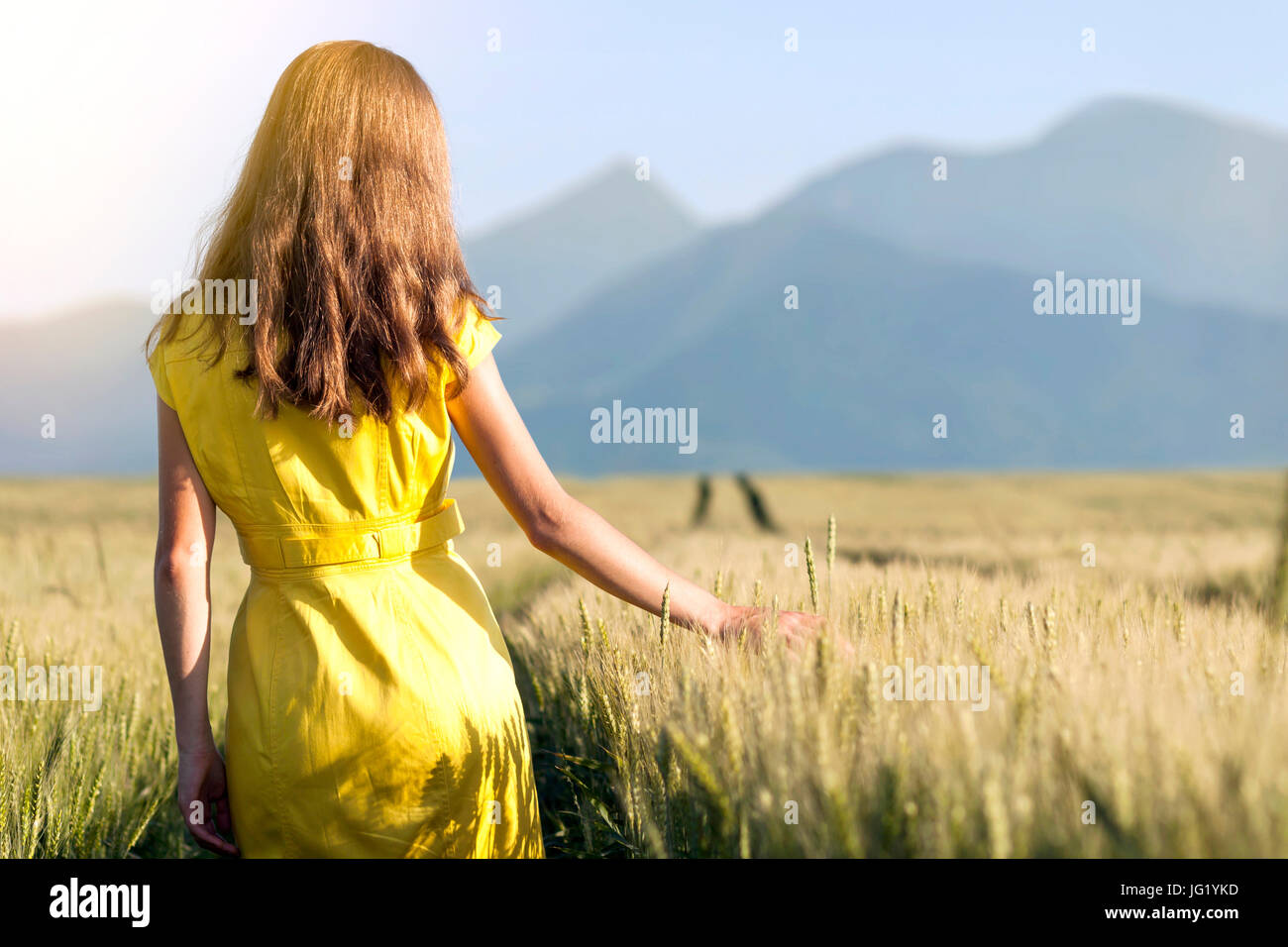 Beauty young girl outdoors enjoying nature. Beautiful teenage model ...