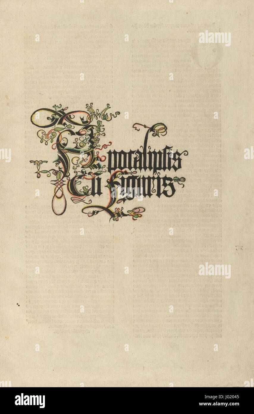 Houghton Typ Inc 2121A - Dürer, Apocalypse, title Stock Photo - Alamy