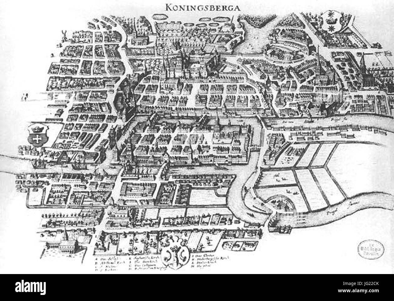 Image-Koenigsberg Map by Merian-Erben 1652 Stock Photo - Alamy