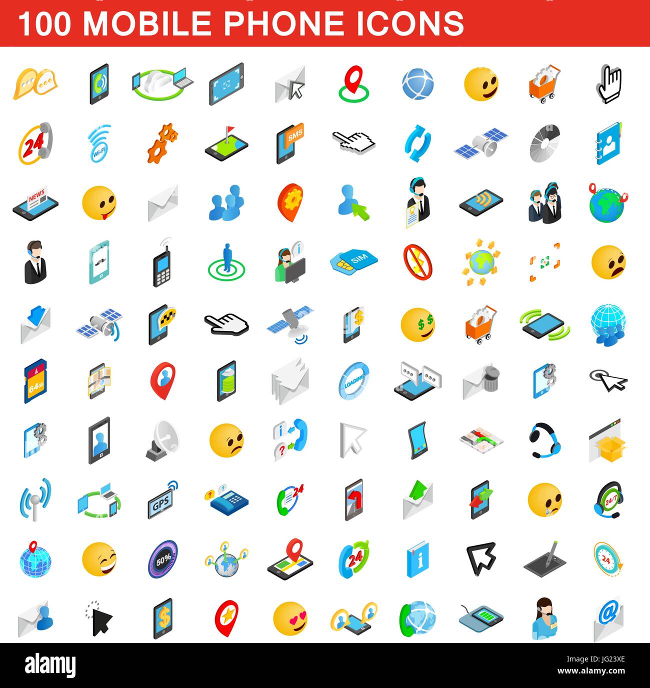 100 icons web mobile Stock Vector Images - Alamy