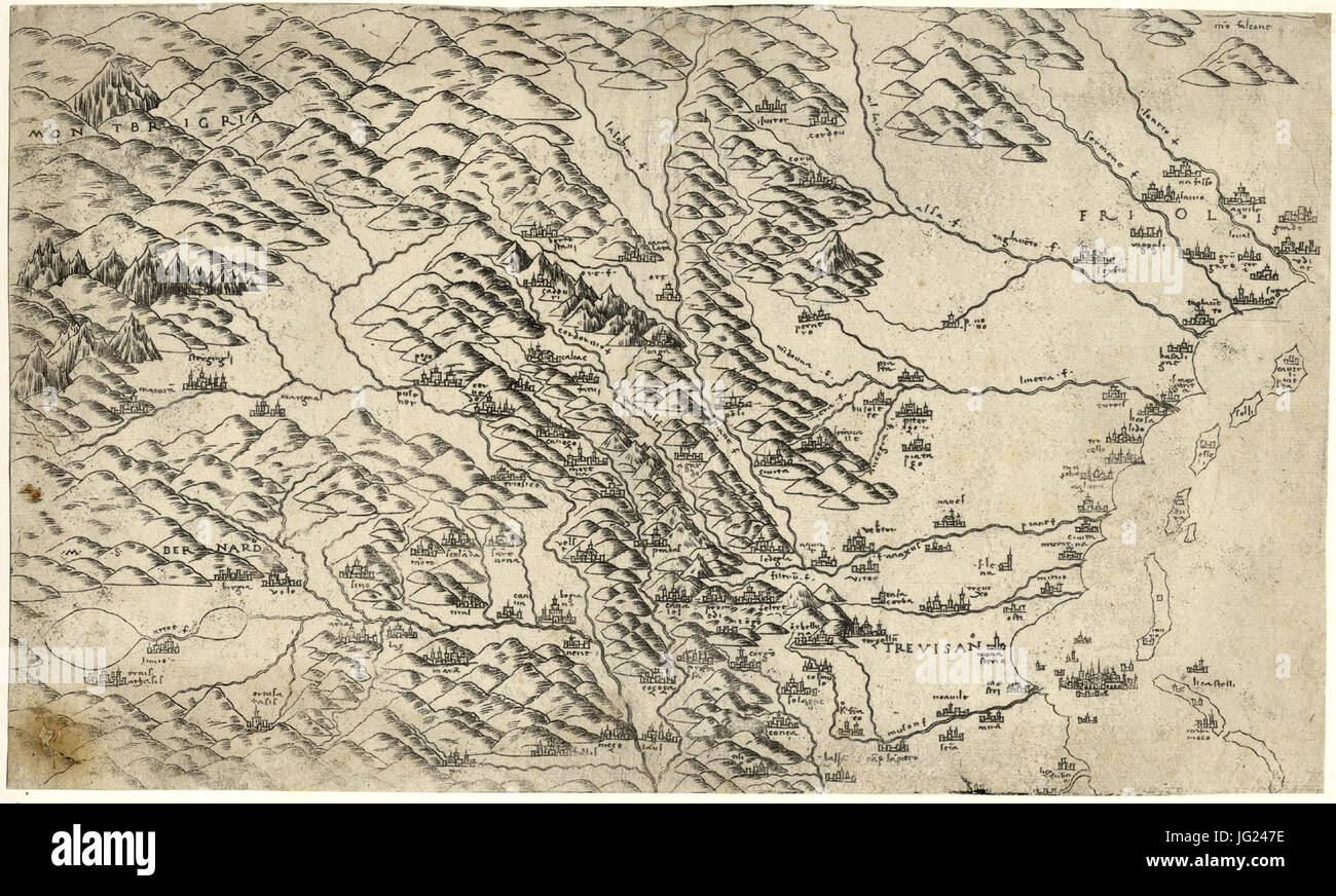 Italien-Karte2 Alpenkarte vom Großen St Bernhard bis an die Friaul ...