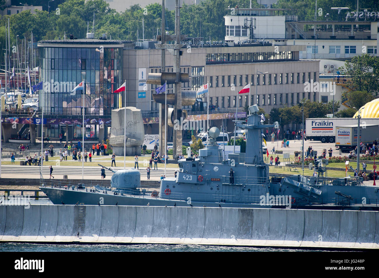 A Polish an Orkan class fast attack craft ORP Grom and South Pier in ...