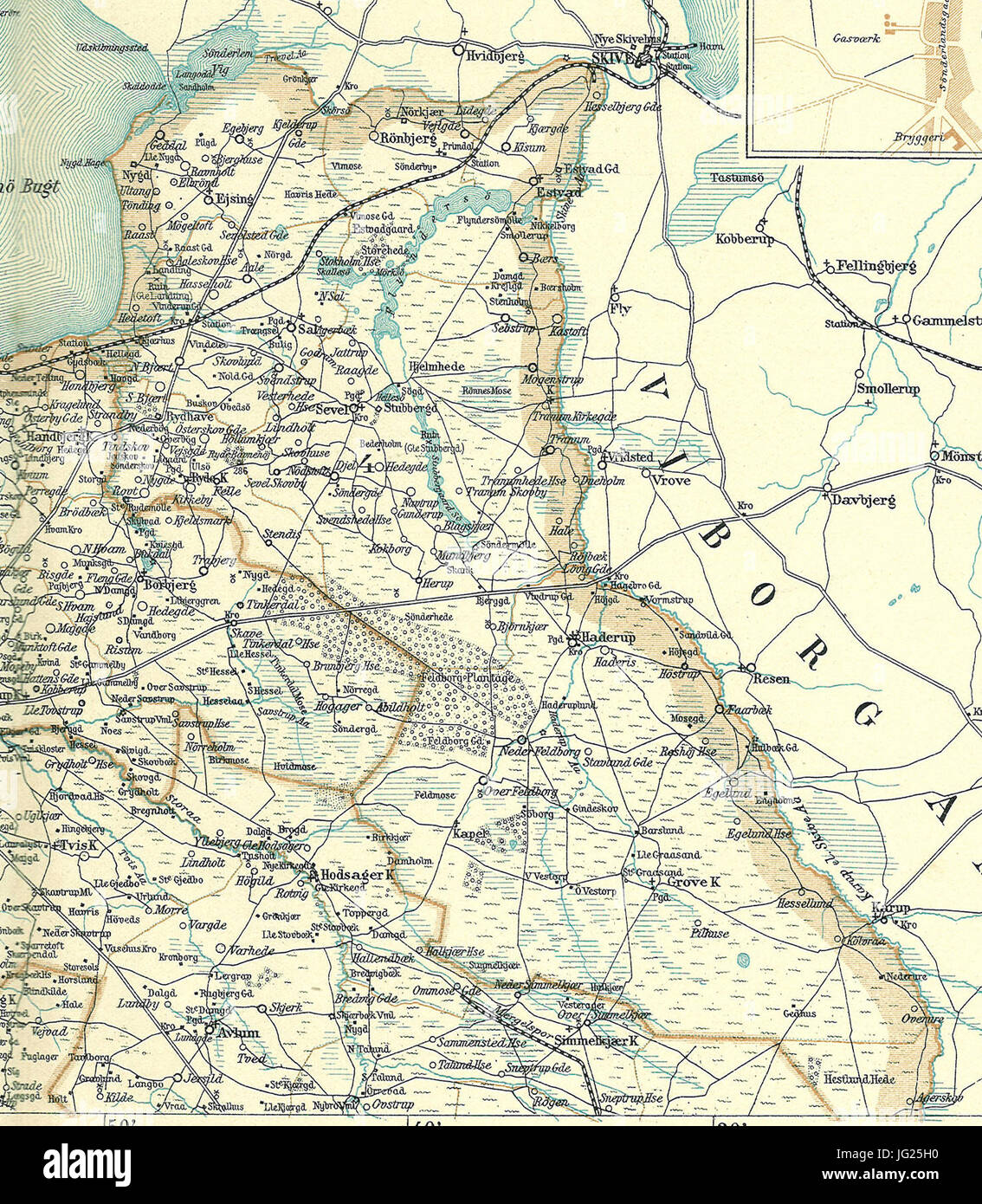 Ginding Herred-Ringkøbing Amt Stock Photo - Alamy