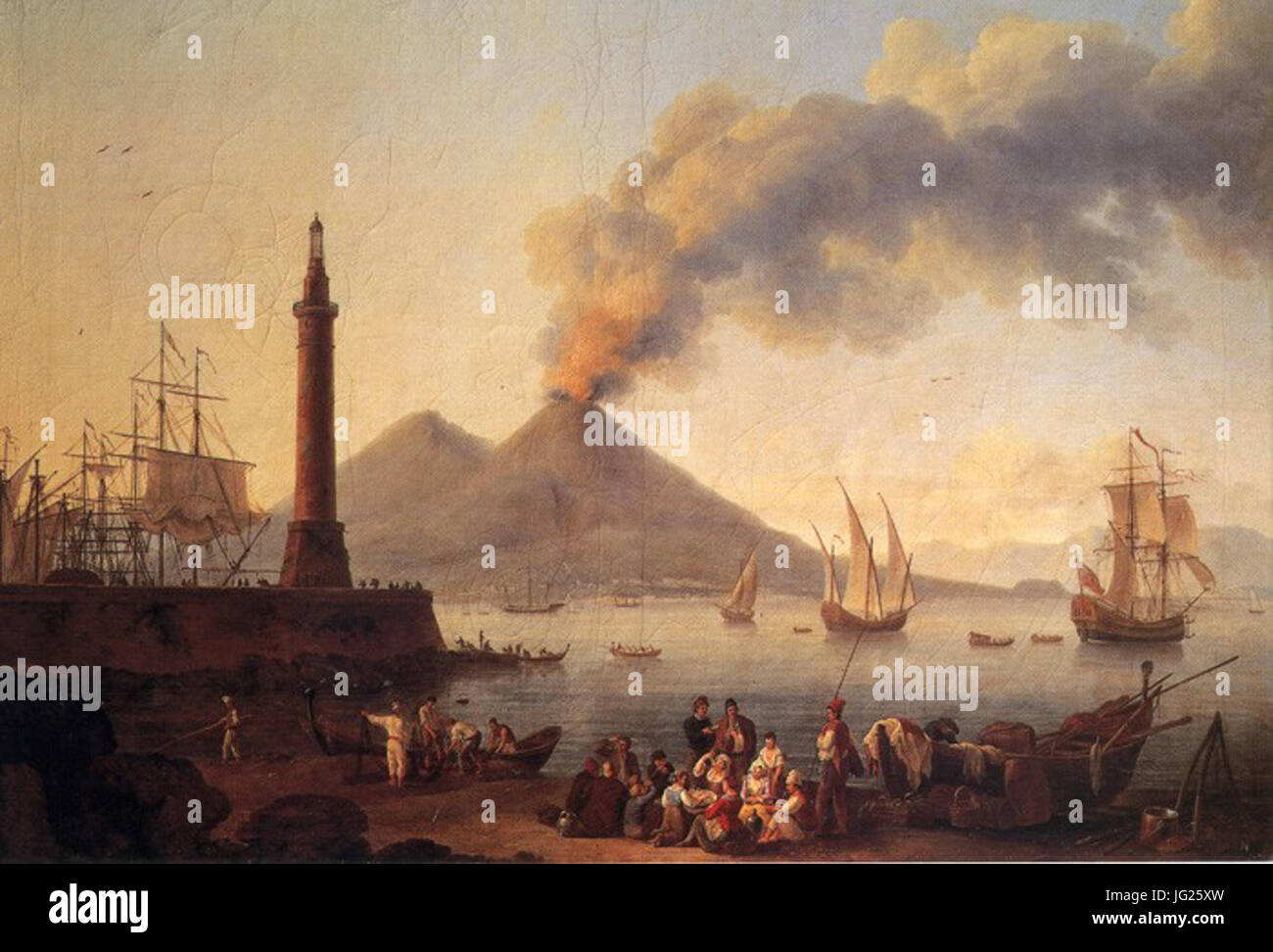 Jacob Philipp Hackert - Porto di Napoli con Vesuvio 28177129 Stock ...