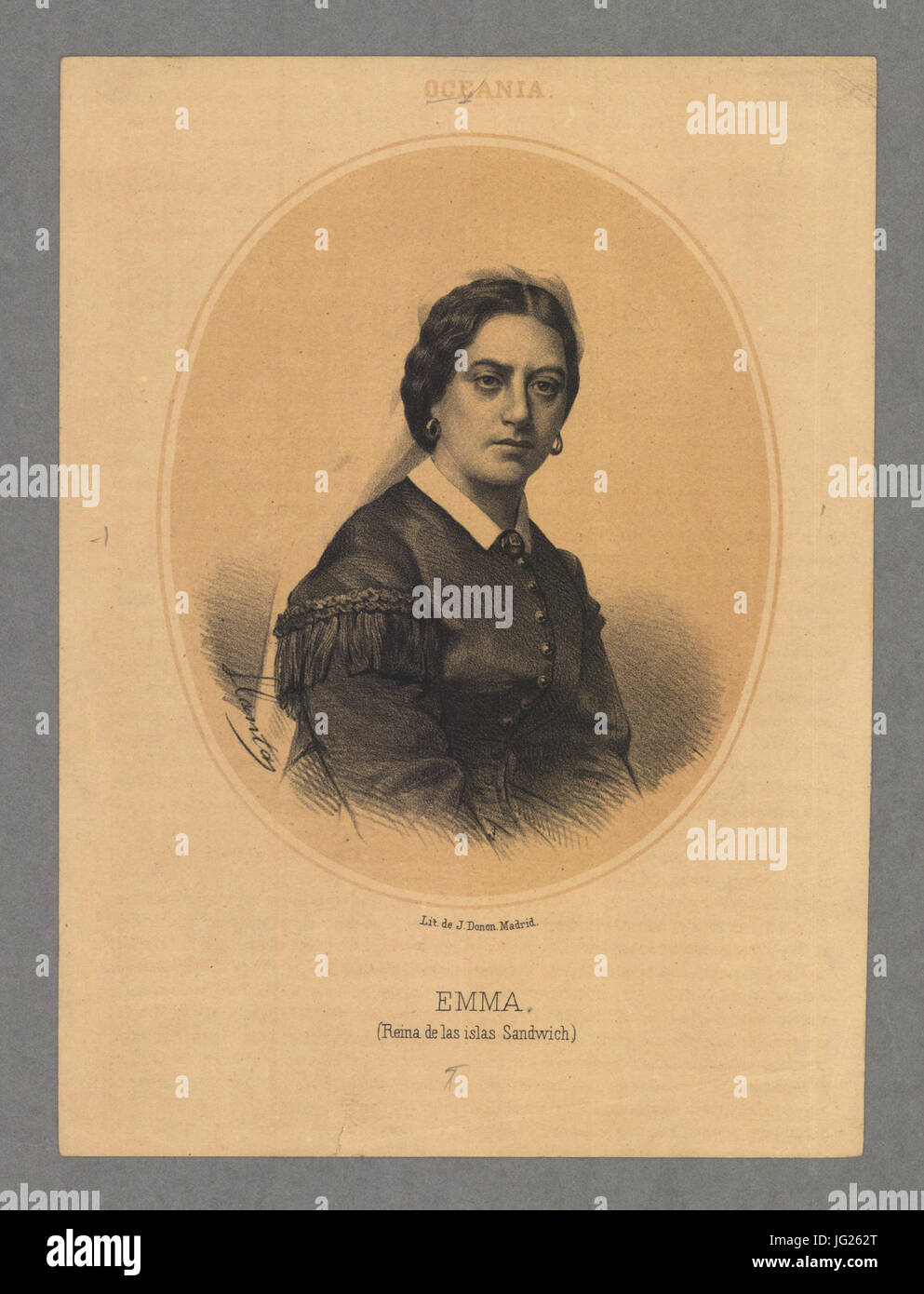 Jacques François Llanta, Emma, Reina de las islas Sandwich (c. 1856 ...