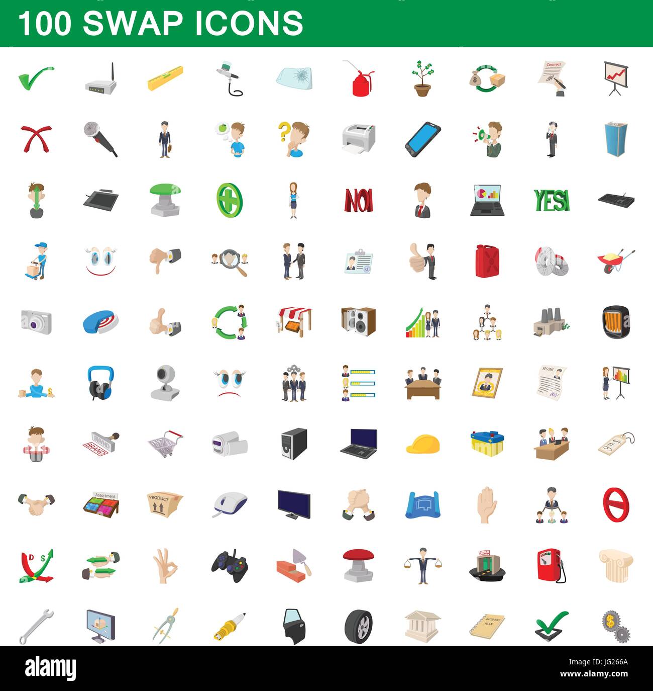100 swap icons set, cartoon style Stock Vector Image & Art - Alamy