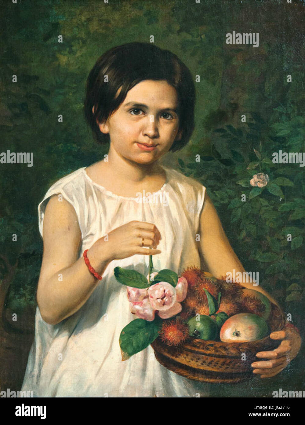 Jan Daniël Beynon - Portrait of an Indonesian girl holding a basket ...