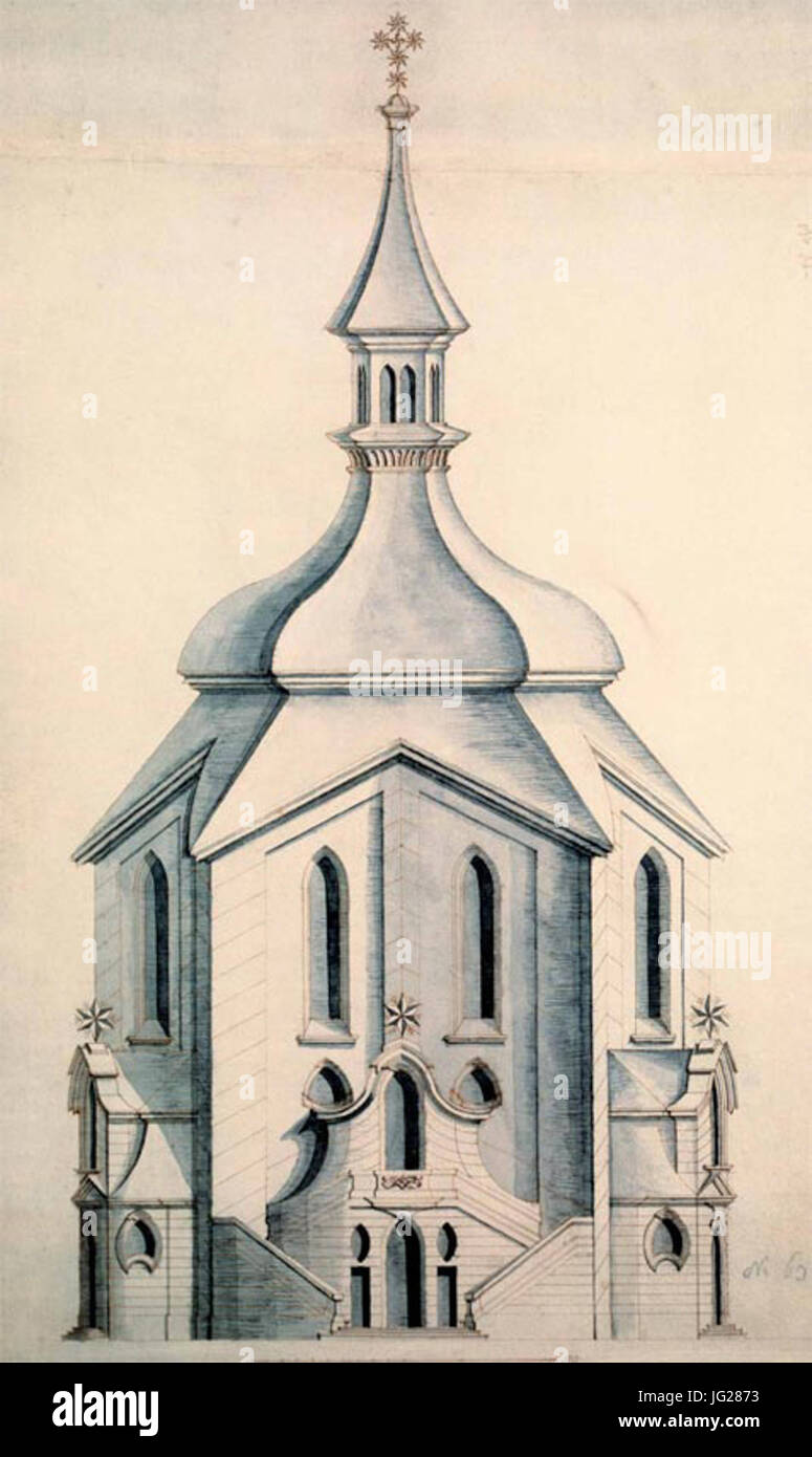 Jan Santini Aichel - Zelená Hora Drawing 01 Stock Photo - Alamy