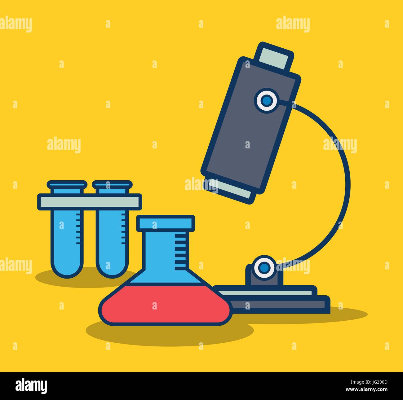 microscope and chemical flask icon Stock Vector Image & Art - Alamy
