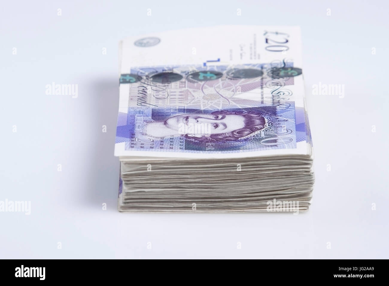 20 pound notes pile hi-res stock photography and images - Alamy