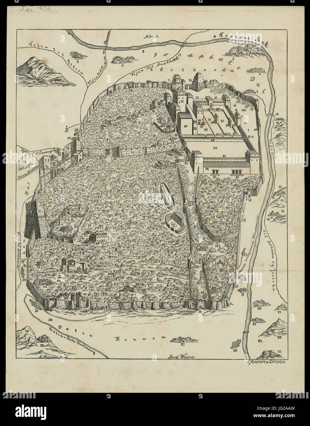 Ancient jerusalem map zion map hi-res stock photography and images - Alamy