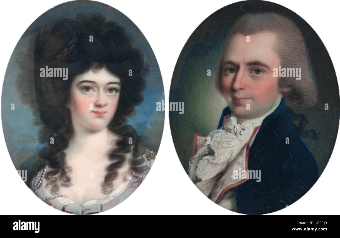This portrait by John Ramage depicts John and Elizabeth Pintard ...