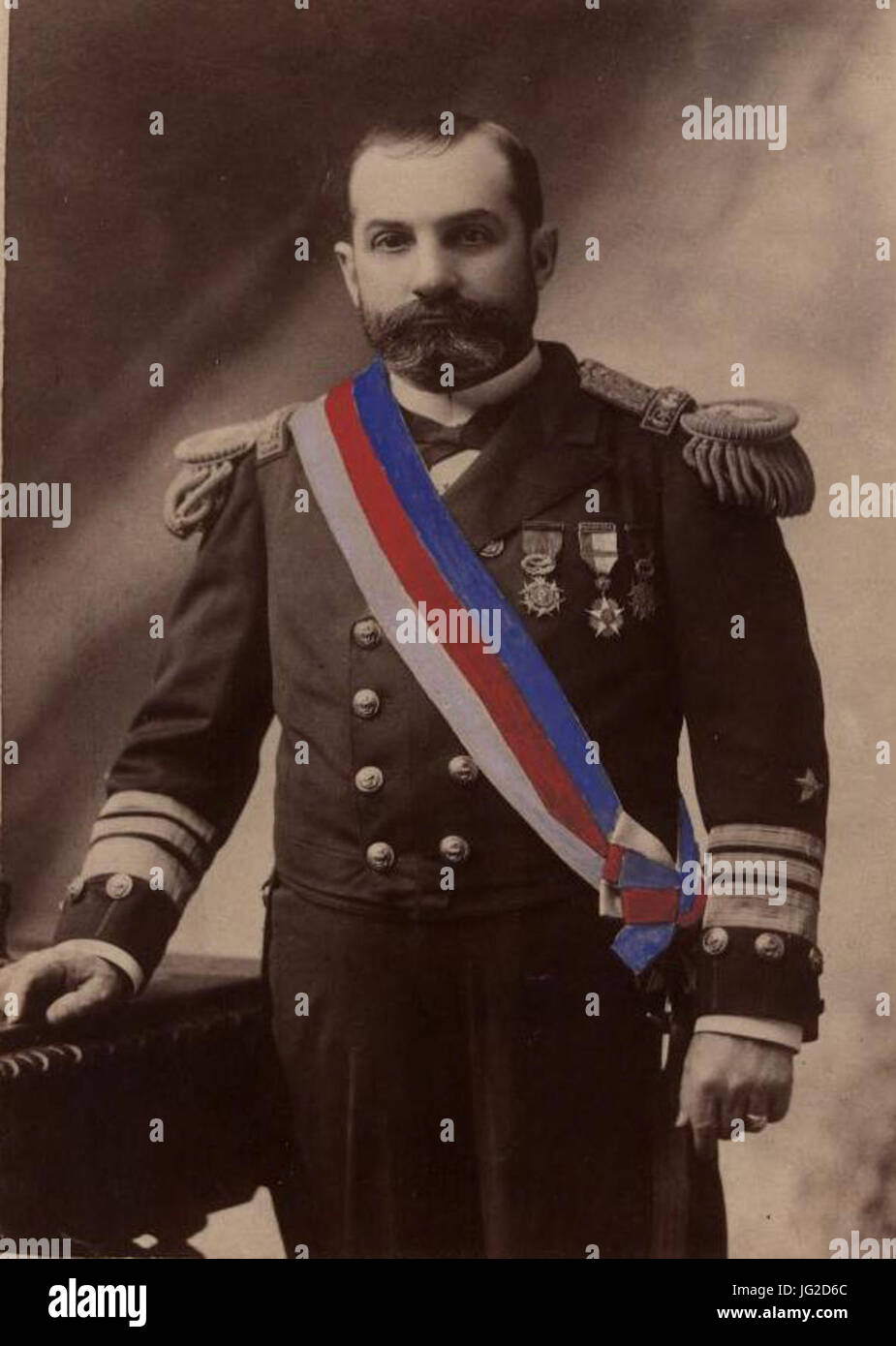 Jorge Montt Álvarez con banda presidencial Stock Photo - Alamy
