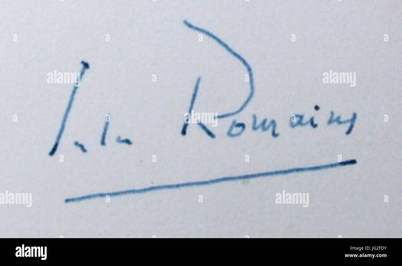 Jules Romains Signature Stock Photo - Alamy