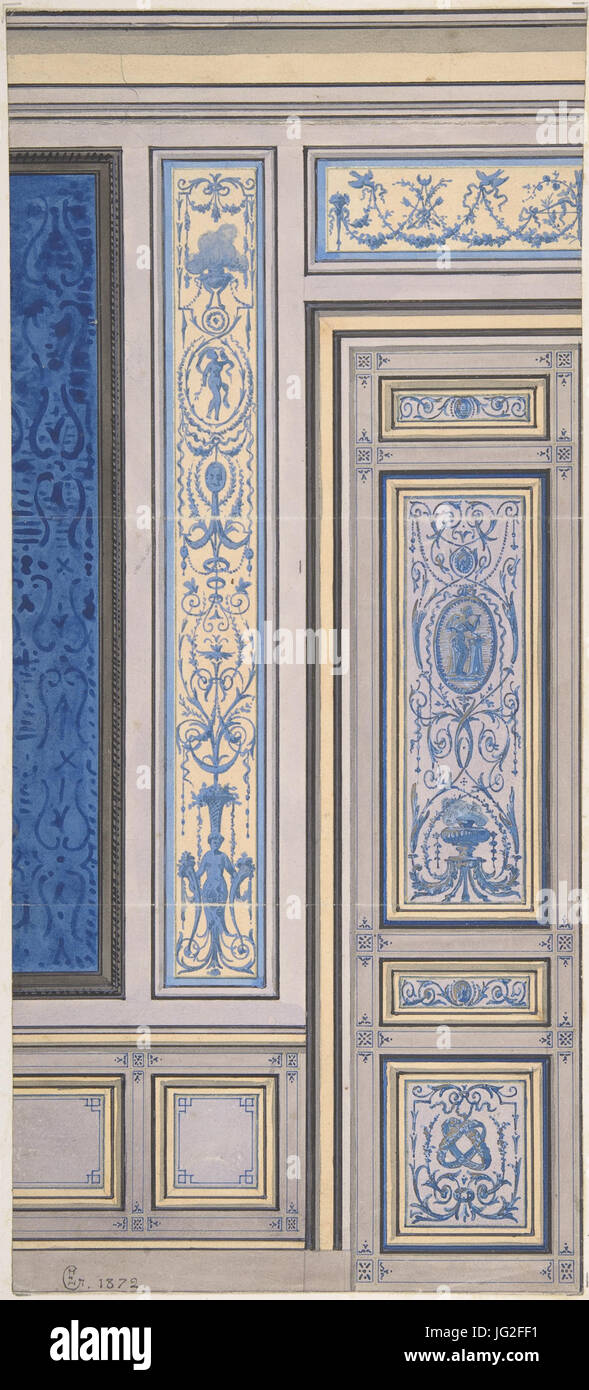 Jules-Edmond-Charles Lachaise, Design for Wall, Hôtel de Beaujon, Paris ...