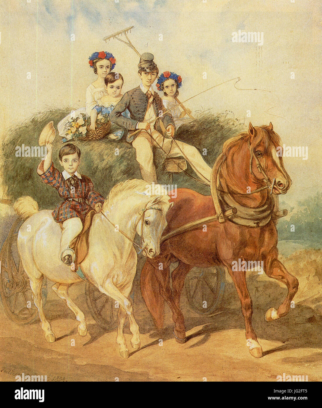 Juliusz Kossak Powrót z sianokosów 1854 Stock Photo - Alamy