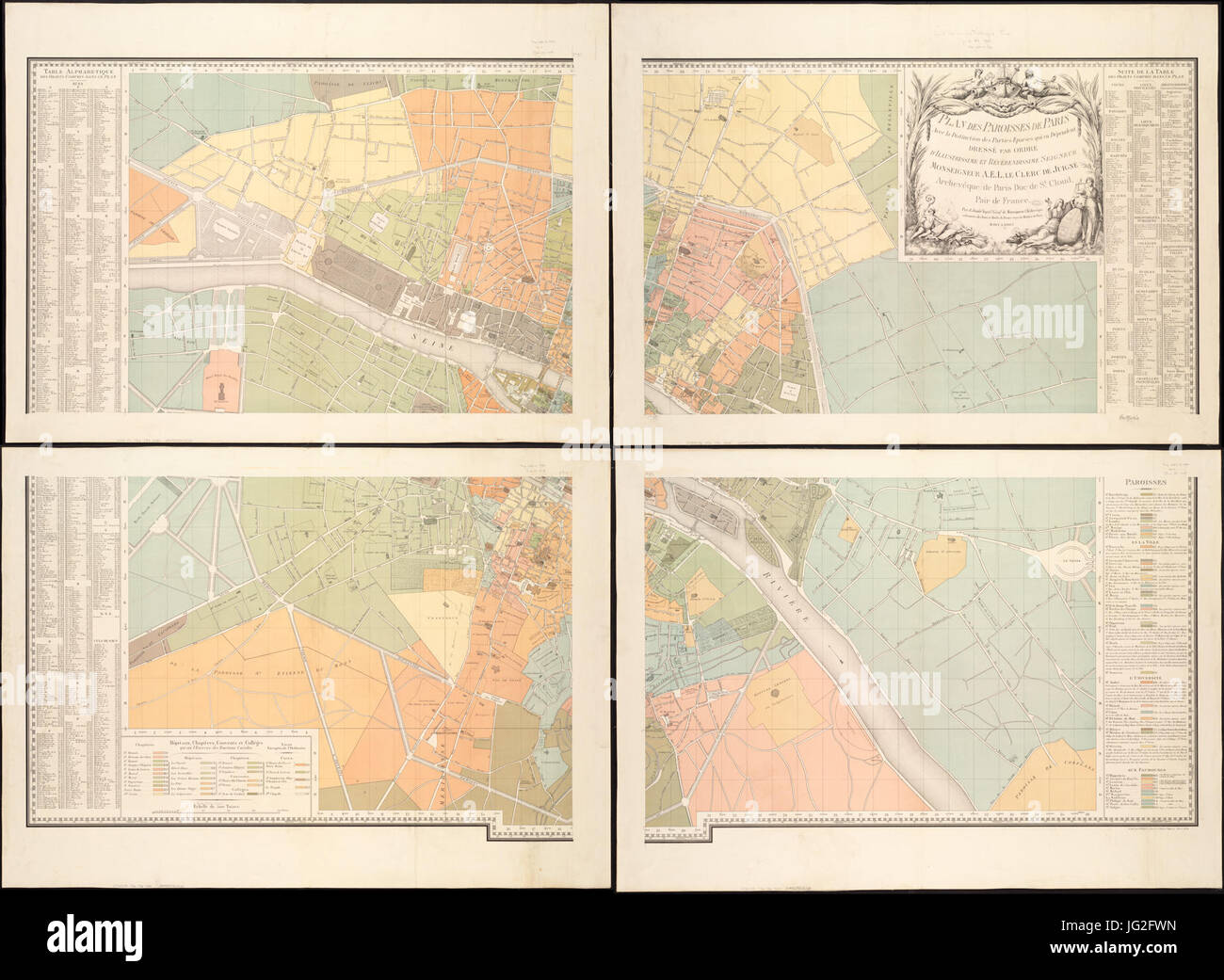 Paris districts map hi-res stock photography and images - Alamy