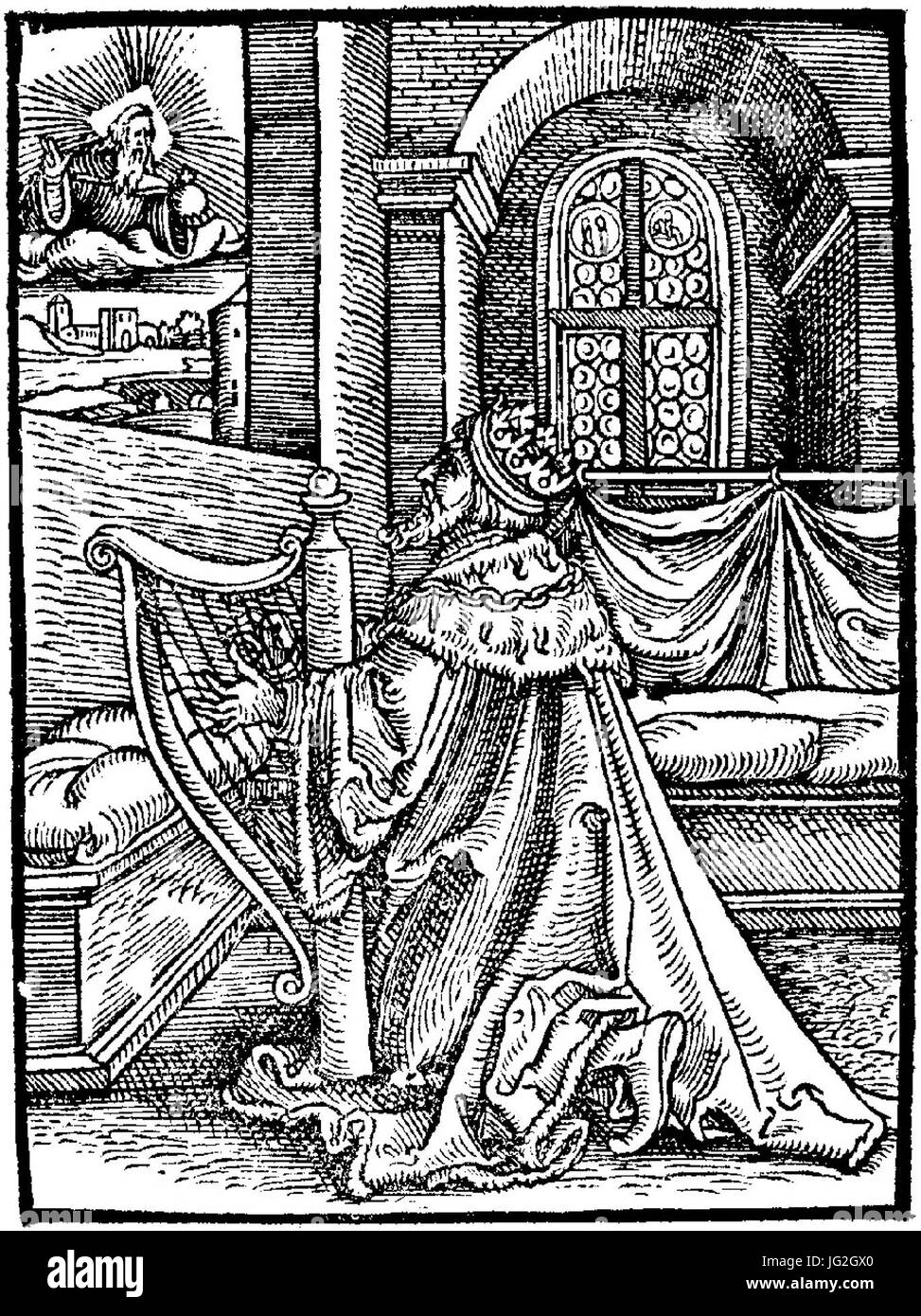 König David mit Harfe 1581 Stock Photo - Alamy