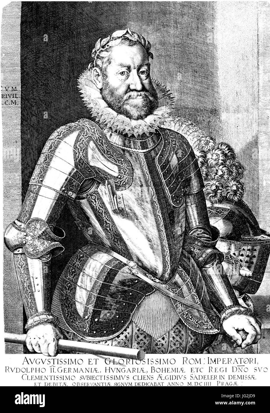 Kaiser Rudolf II. 1609. Kupferstich von Ägidius Sadeler Stock Photo - Alamy