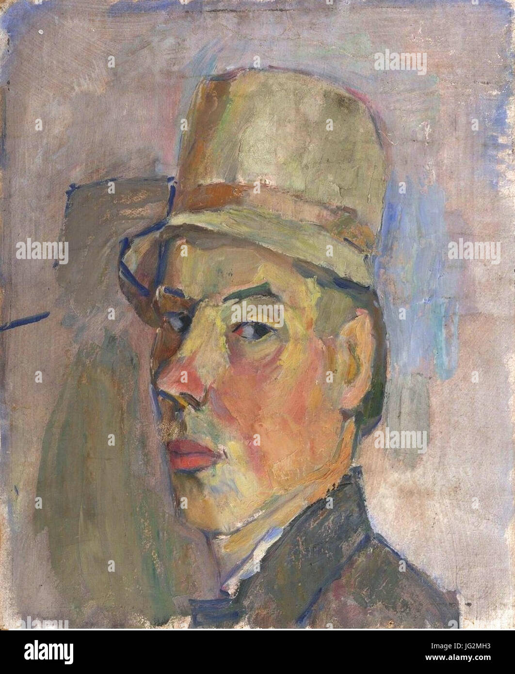 Karl Pärsimägi. Autoportree kübaraga (Portree). 1931 Stock Photo - Alamy