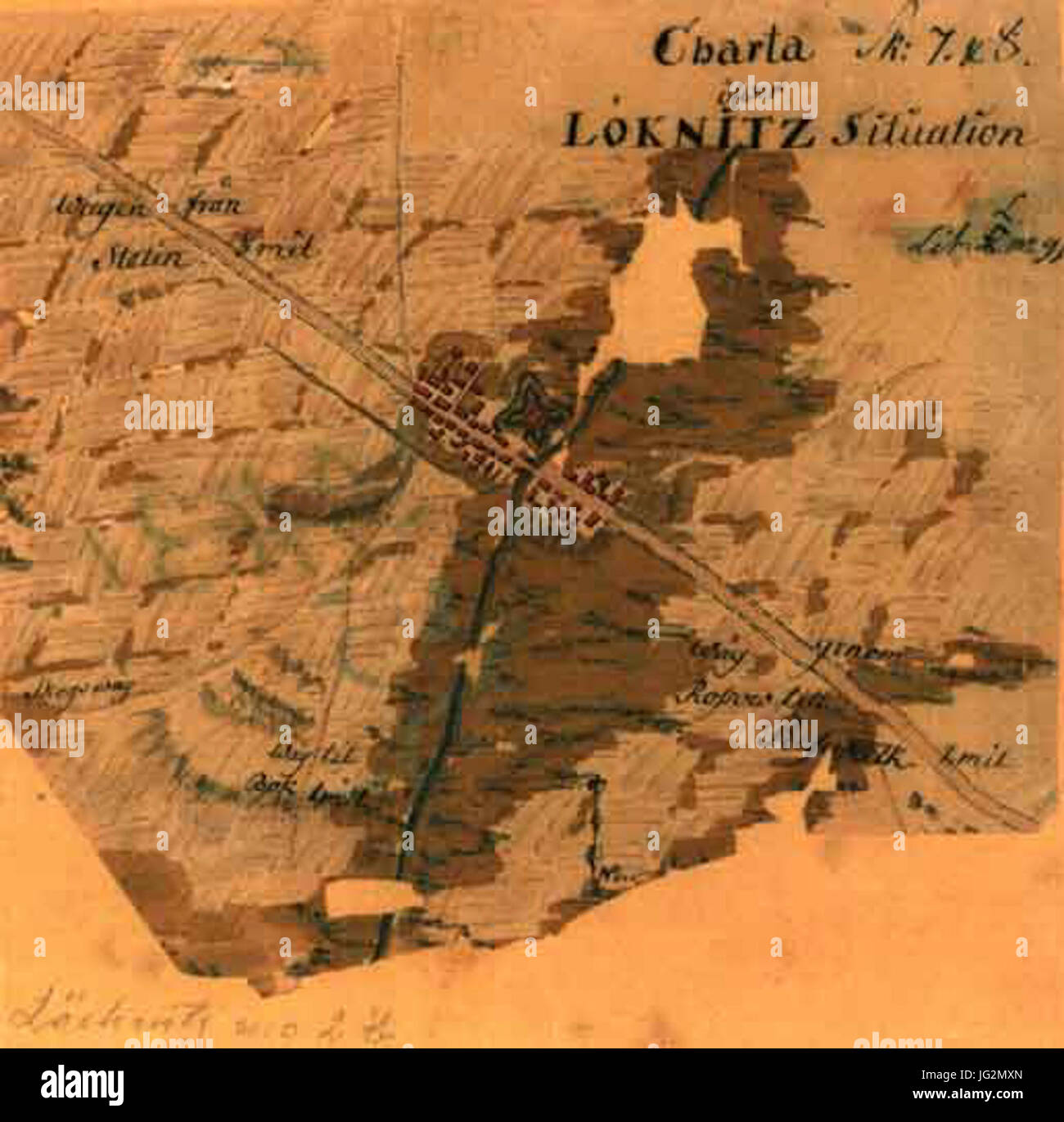 Karte von Löcknitz und Umgebung Stock Photo - Alamy