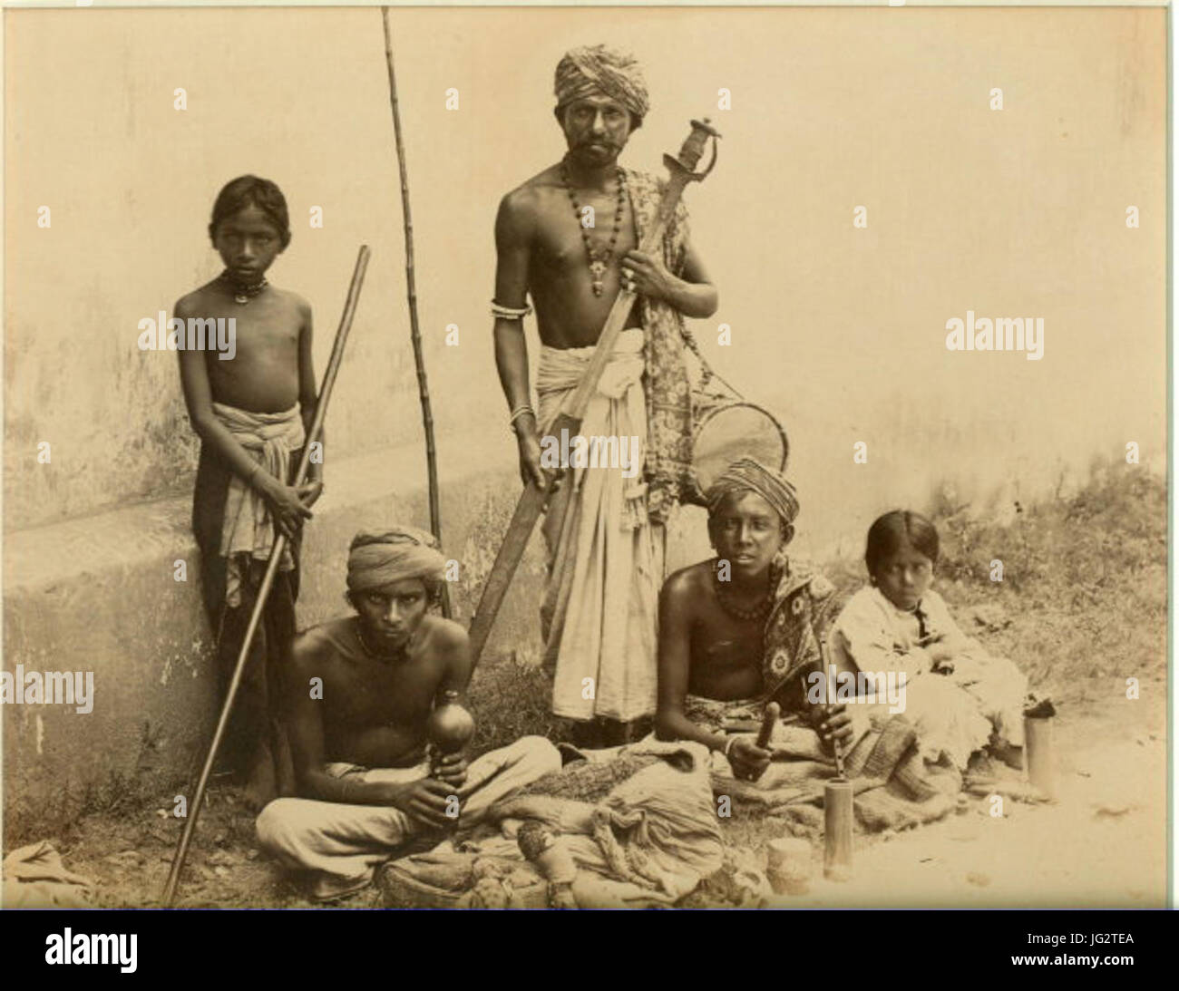 Group of street performers in India 28c. 187029 Stock Photo - Alamy