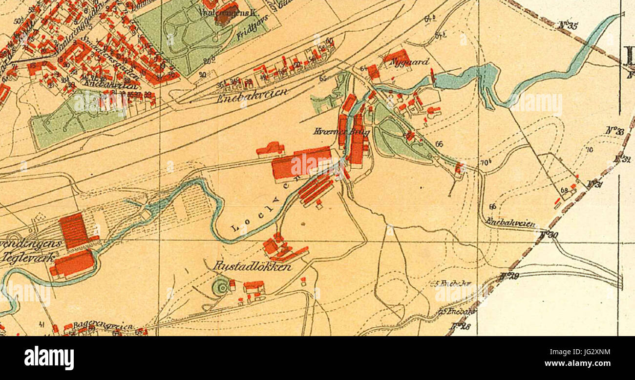 Kværner map 1917 Stock Photo - Alamy