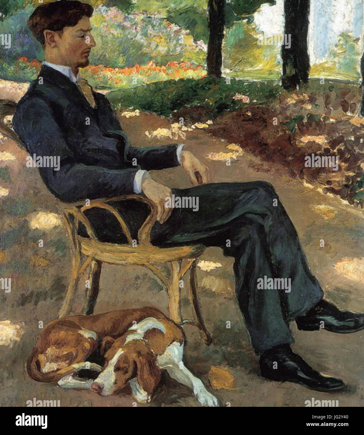 L Homme au chien par Ernest Rouart Stock Photo - Alamy