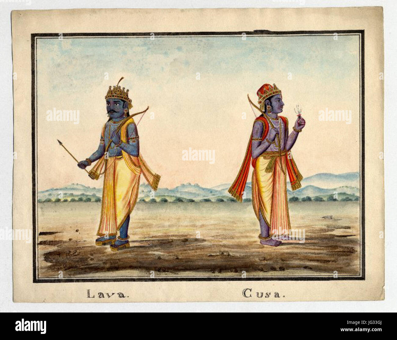 Lava and Kusa the sons of Rāma Stock Photo - Alamy