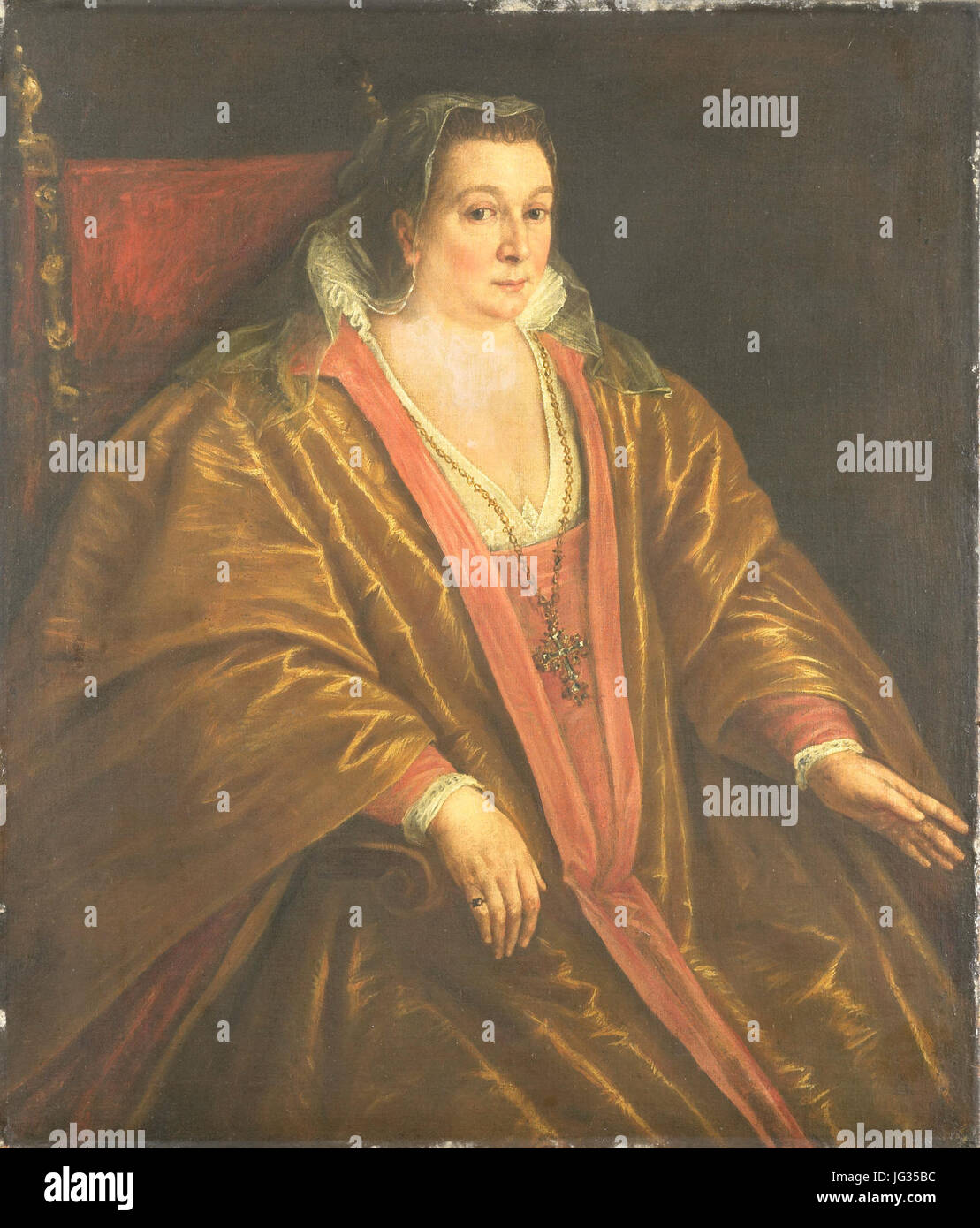 Leandro Bassano - Portret van een vrouw, waarschijnlijk Morosina ...