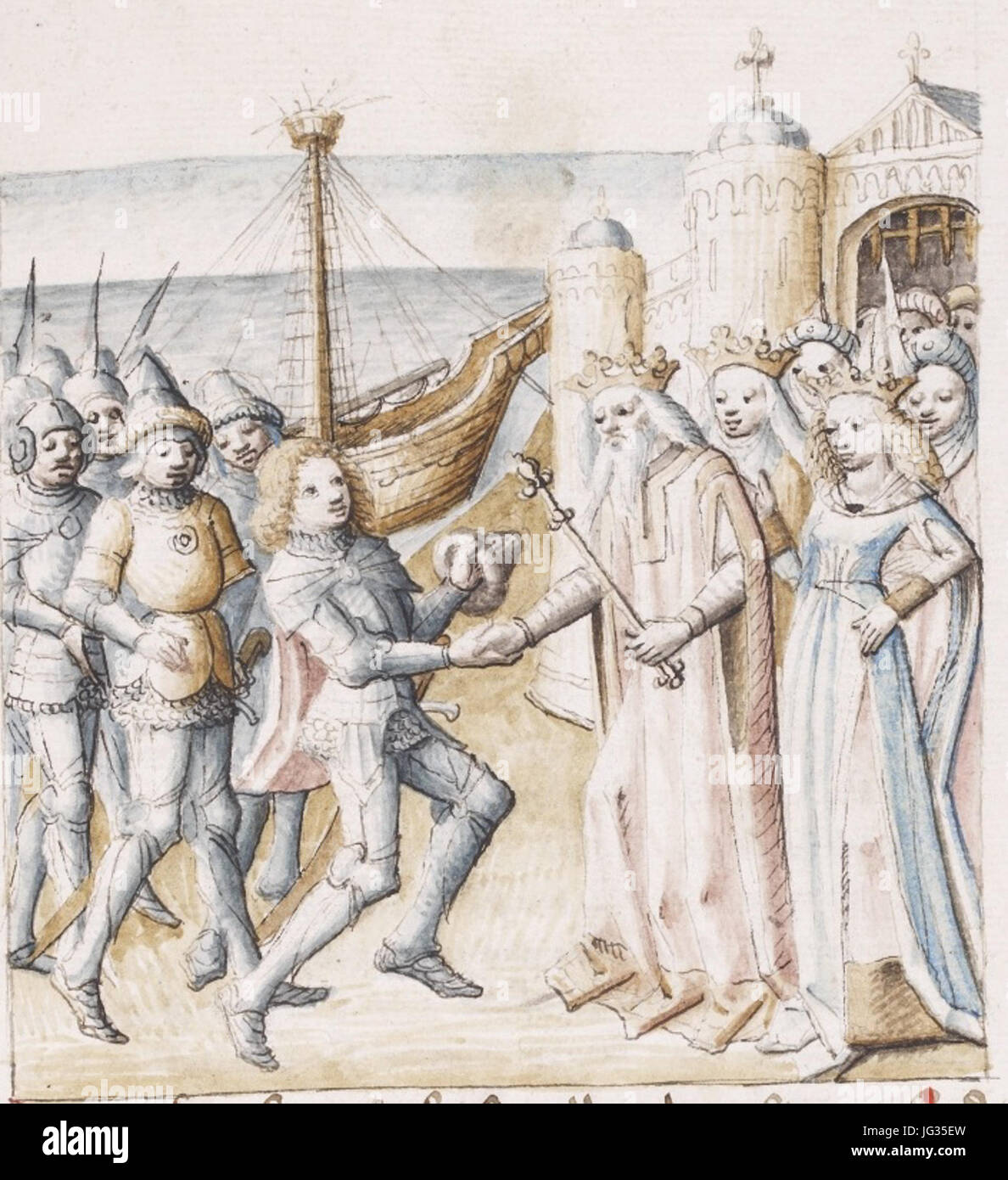 Lefèvre - Histoire de Jason - Jason received by King Oetes Stock Photo ...