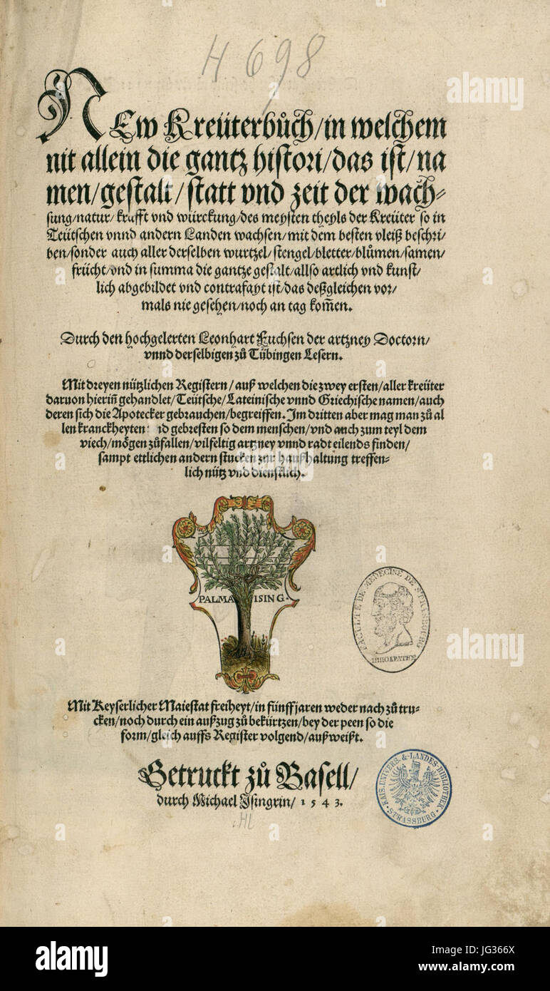 Leonhart Fuchs Kreüterbuch 1543 Stock Photo - Alamy