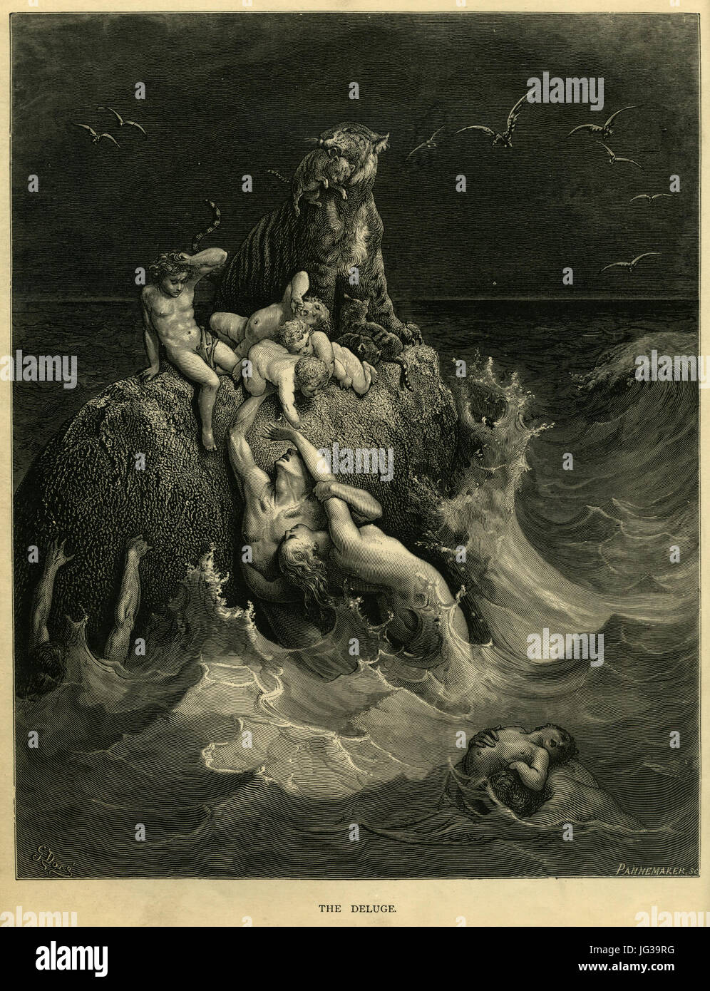 Gustave Doré - The Holy Bible - Plate I, The Deluge Stock Photo - Alamy
