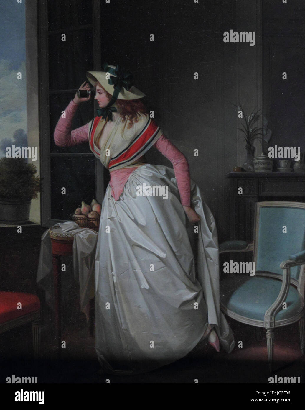 Henri-Nicolas Van Gorp - La femme à la lorgnette Stock Photo - Alamy