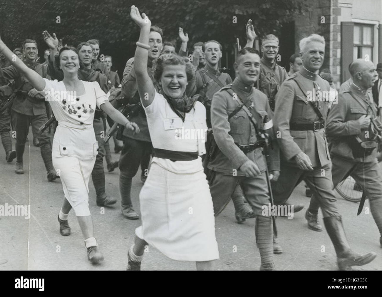Het detachement van het 15e Regiment Infanterie onder leiding van de ...