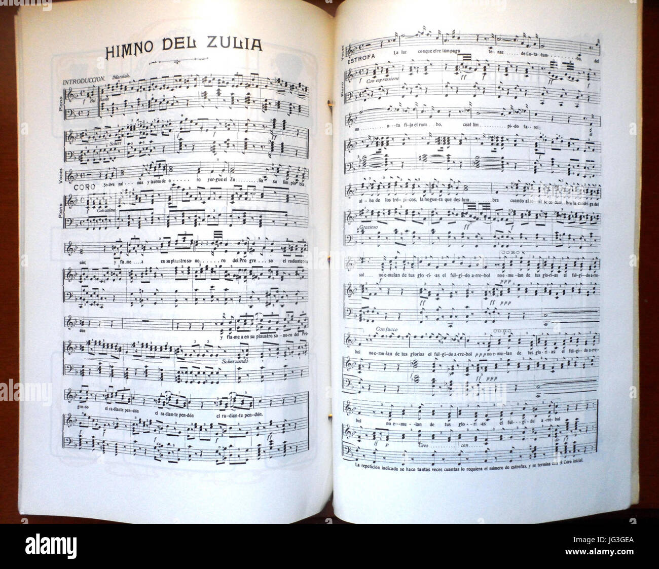 Himno del Zulia. Primera publicación Stock Photo - Alamy