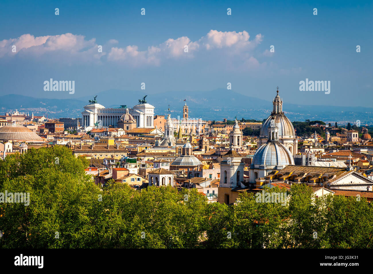 Skyline of Rome, Italy. Panoramic view of Rome architecture and ...