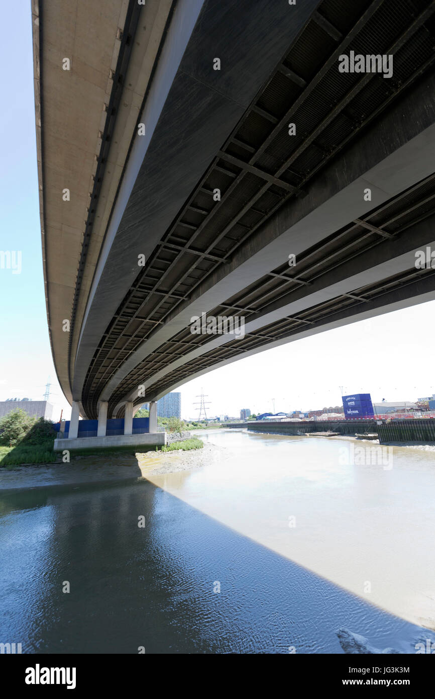 The Lower Lea Crossing Bridge (A1020), Canning Town, London, UK Stock ...