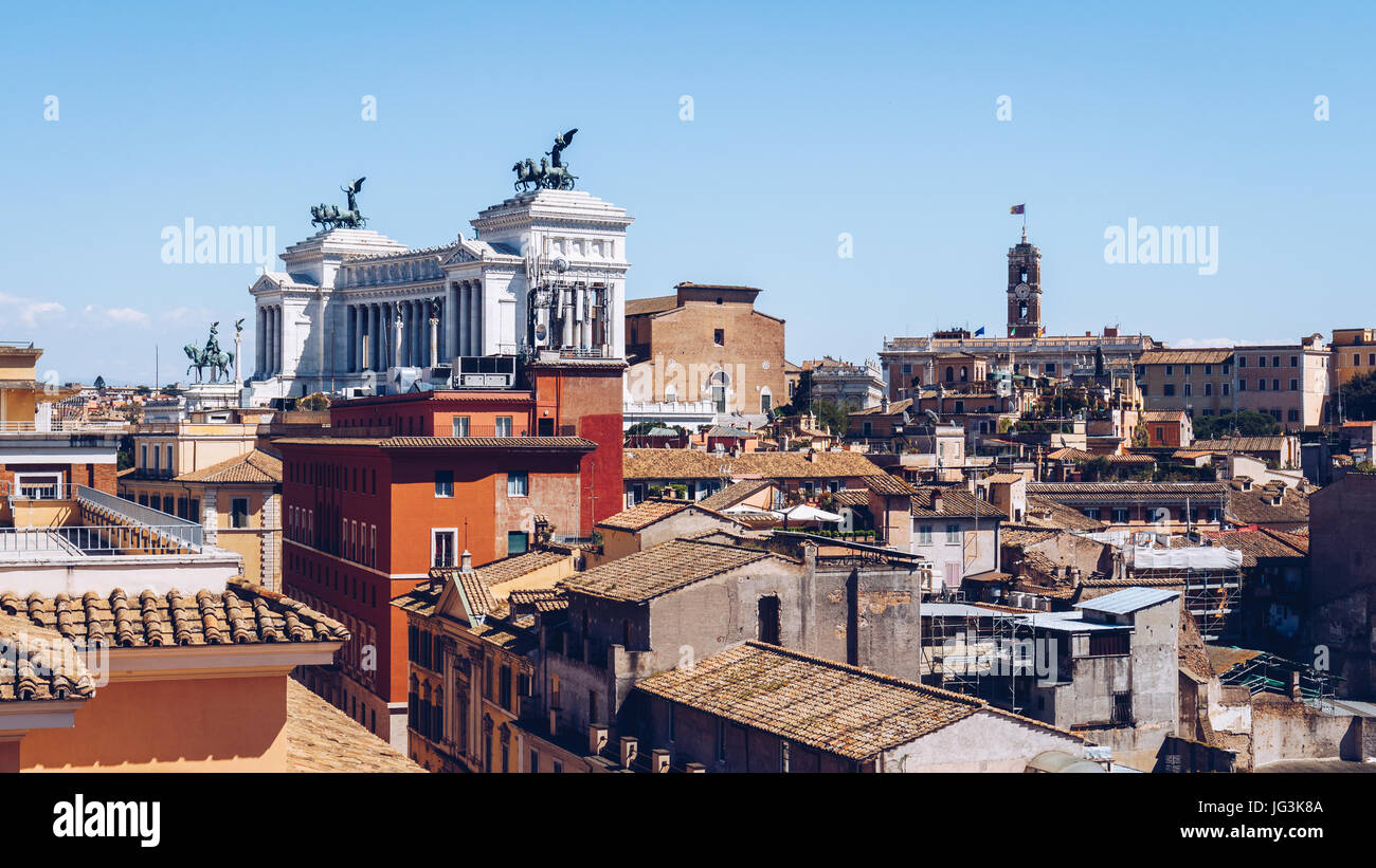 View of the historical center of Rome with the classic historical ...