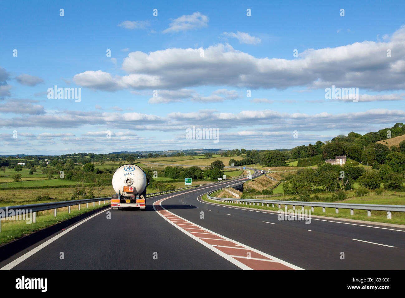 Articulated Tanker on Country Roads - A477 Wales, UK Stock Photo - Alamy